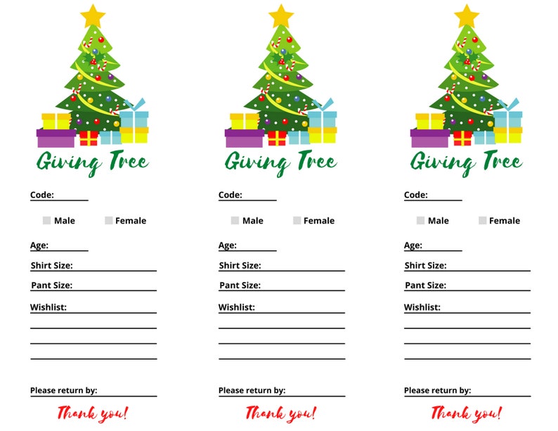 Angel Tree Gift Tag Giving Tree Gift Tag Gift Tag Angel Etsy