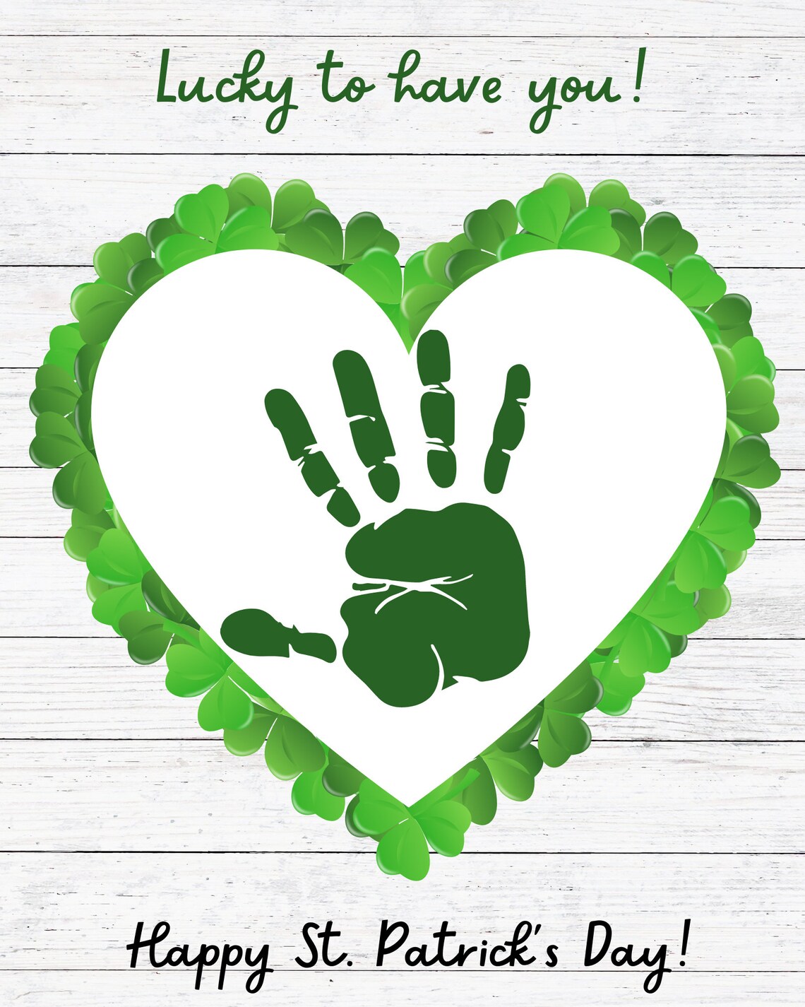 Happy St. Patrick's Day Handprint Craft, Lucky to Have You! Printable ...