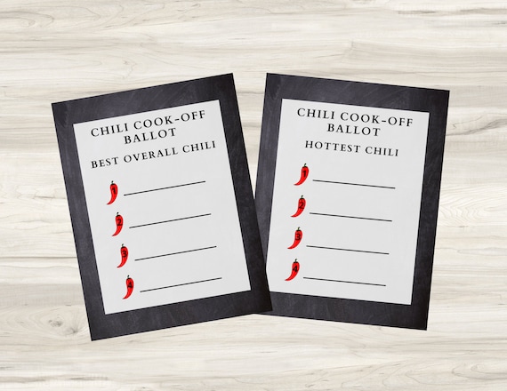 Chili Cook-off Voting Ballot Printable Instant Digital | Etsy