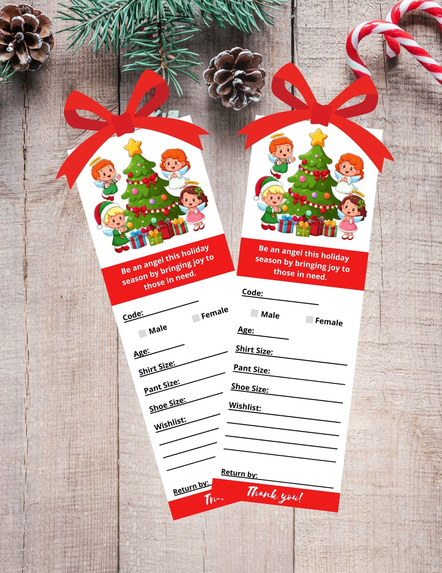 Angel Tree Gift Tag, Giving Tree Gift Tag, Gift Tag Donation Slip, Toy ...