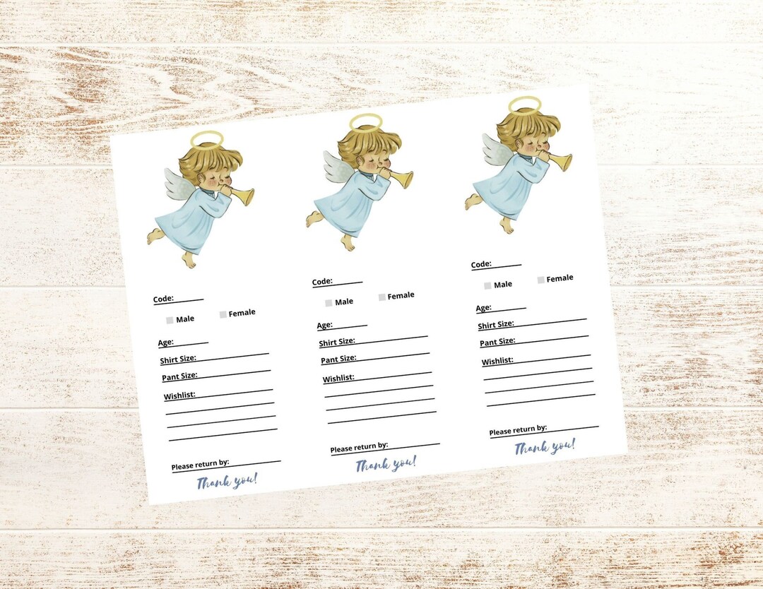 Angel Tree Gift Tag, Giving Tree Gift Tag, Gift Tag, Donation Slip ...