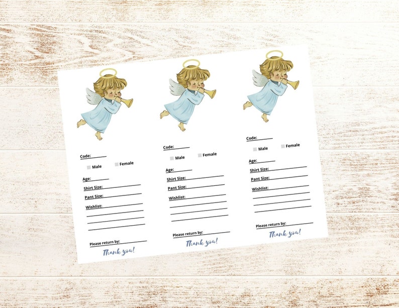 Angel Tree Gift Tag, Giving Tree Gift Tag, Gift Tag, Donation Slip ...