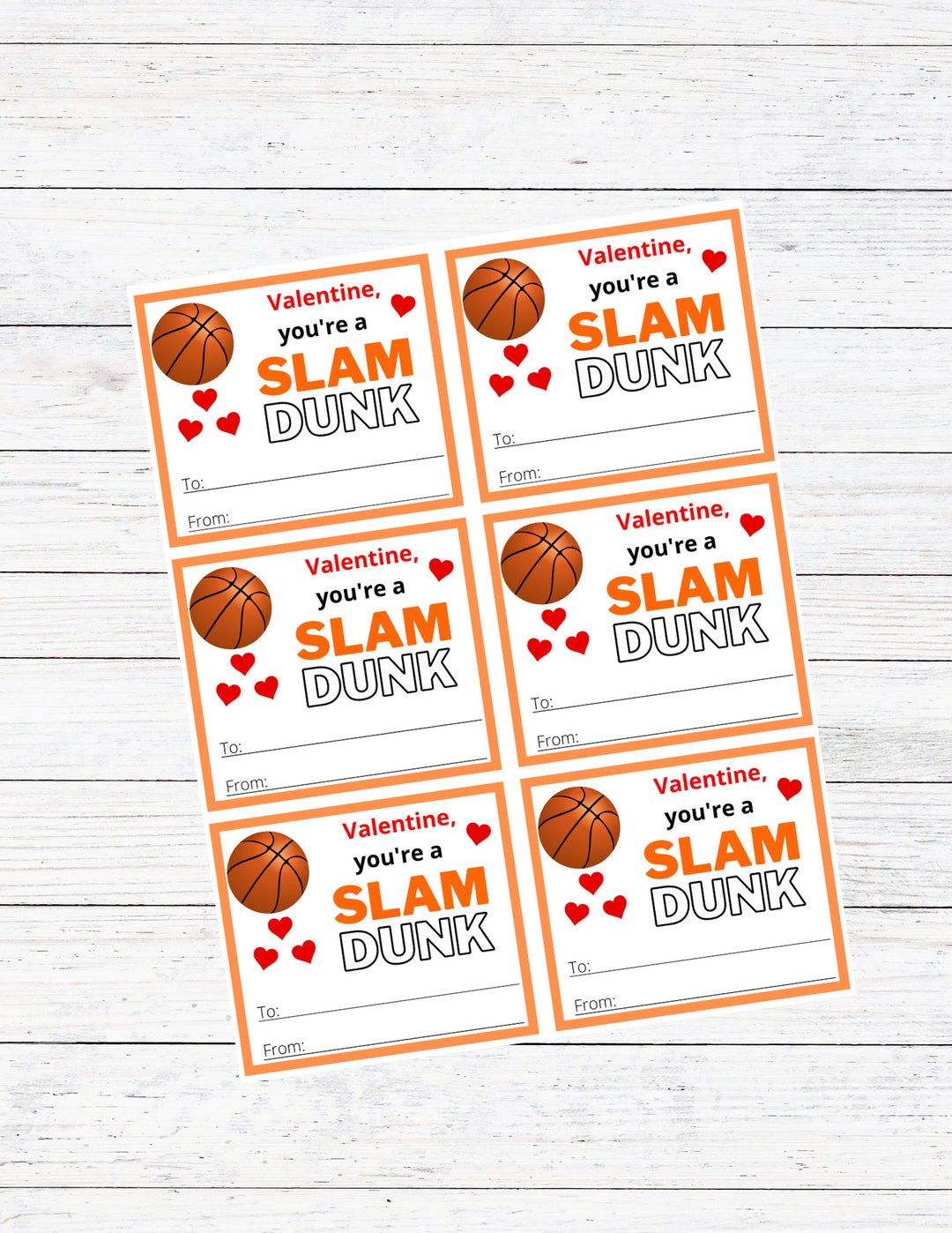 Basketball Valentines Cards, Printable Valentine Cards, Valentine, You ...