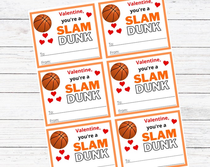 Basketball Valentines Cards, Printable Valentine Cards, Valentine, You ...