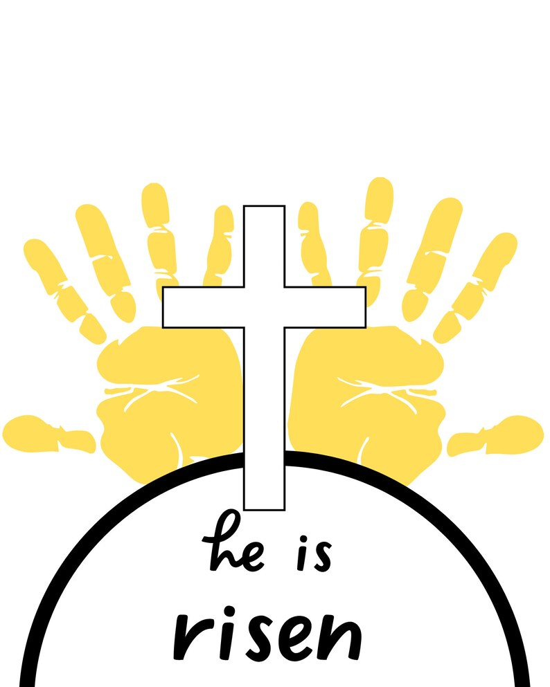 Easter Handprint Art Craft He is Risen Handprint Keepsake | Etsy