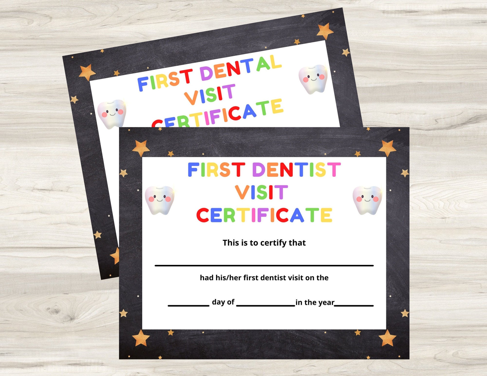First Dentist Visit Certificate, First Dental Visit Certificate, First ...