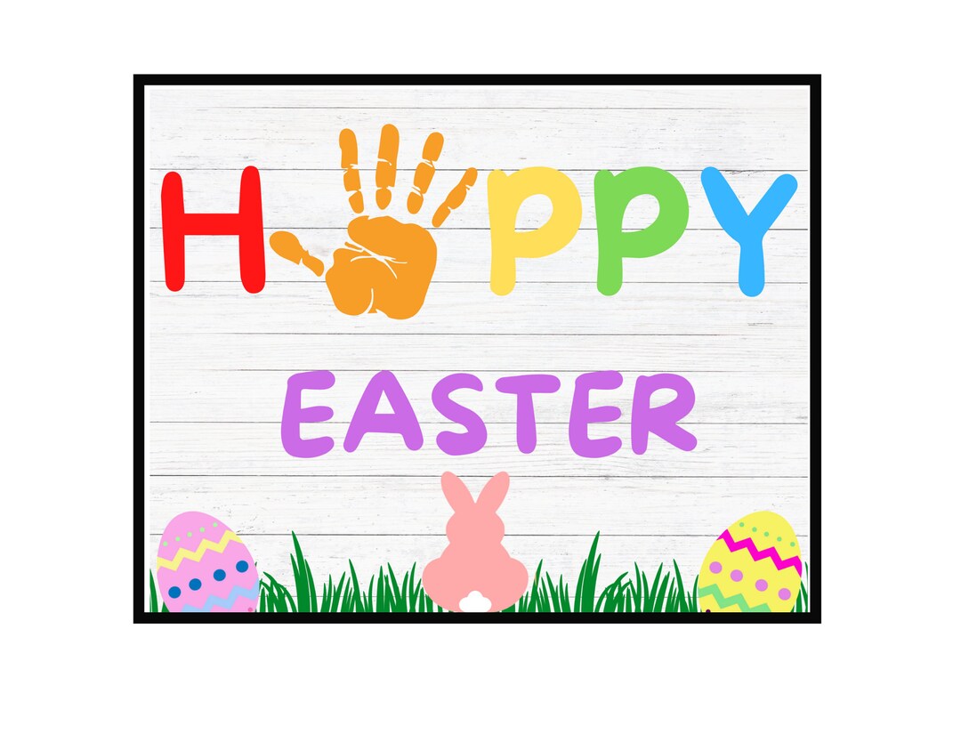 Happy Hoppy Easter Handprint Craft, Baby/toddler/kids Printable Craft ...