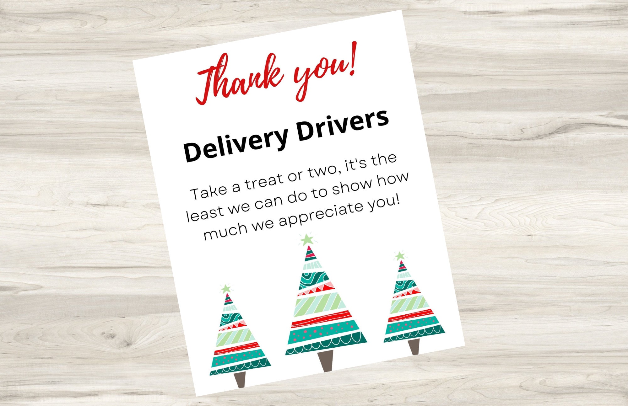 Delivery Driver Thank You Printable Snack/treat Sign, Appreciation ...