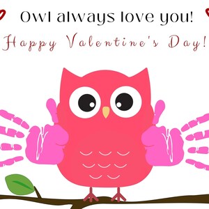 Printable Valentine's Day Craft Owl Always Love You Valentines ...