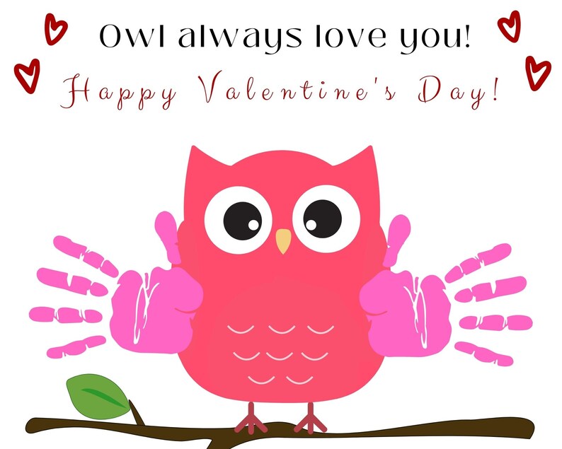 Printable Valentine's Day Craft Owl Always Love You Valentines ...