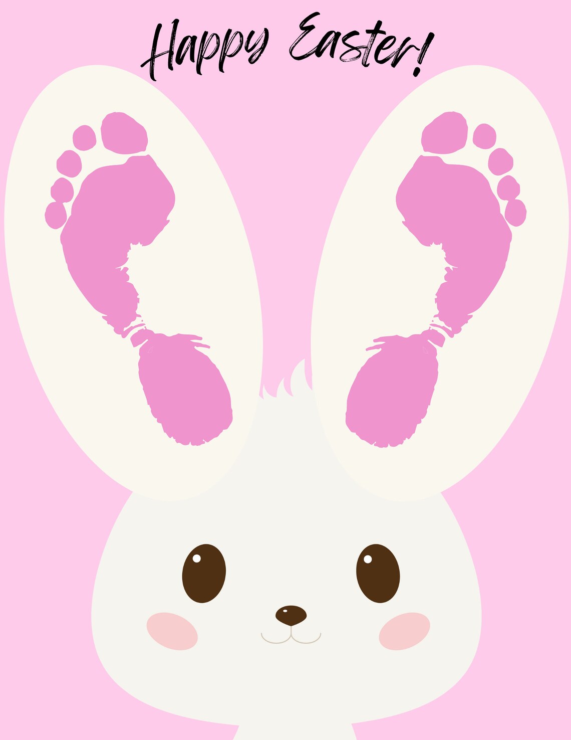 Easter Bunny Ears Footprint Craft Baby/toddler/kids Printable | Etsy