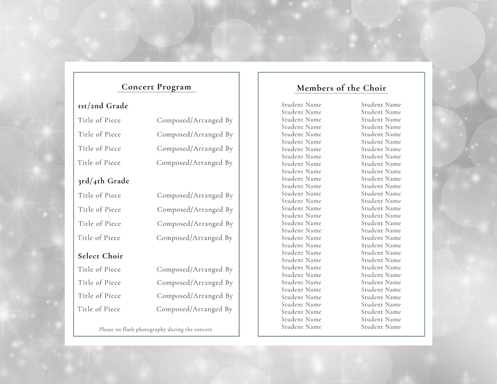 Concert Program Template, Spring Concert Program, Easter Concert ...
