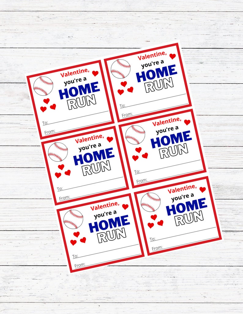 Baseball Valentines Cards, Printable Valentine Cards, Valentine, You're ...