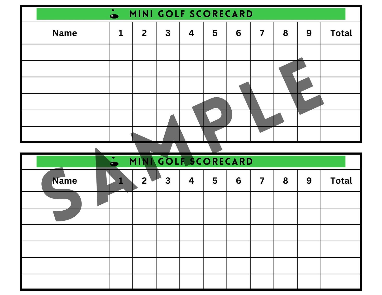 Mini Golf Printable Scorecard, Miniature Golf Scorecard, Mini Golf ...