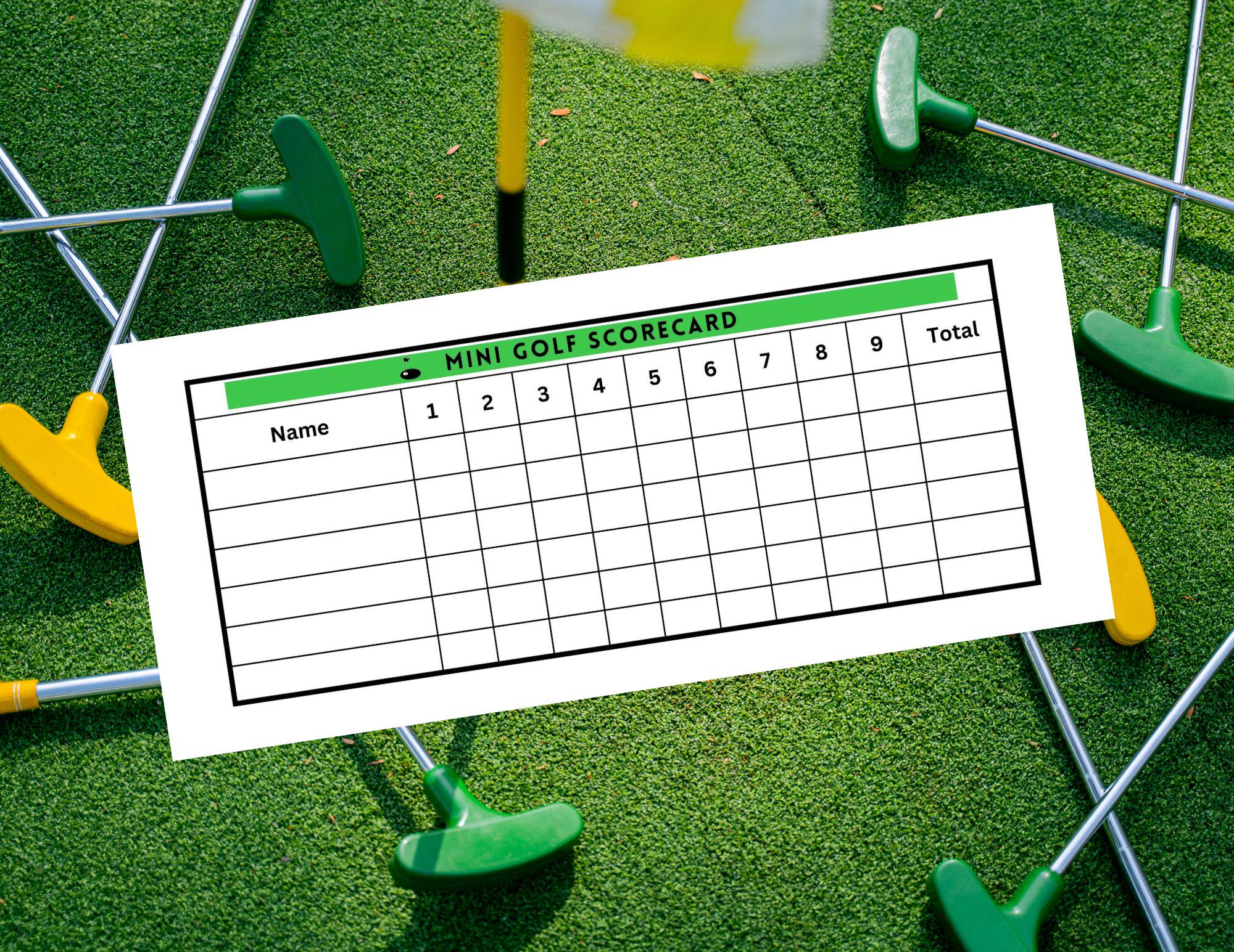 Mini Golf Printable Scorecard, Miniature Golf Scorecard, Mini Golf ...