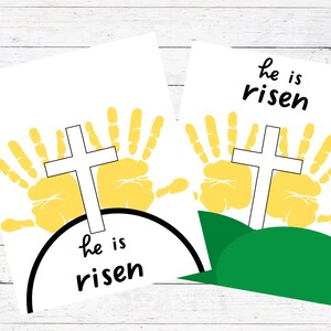 Easter Handprint Art Craft, He is Risen, Handprint Keepsake, DIY Craft ...