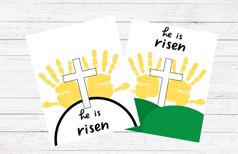 Easter Handprint Art Craft, He is Risen, Handprint Keepsake, DIY Craft ...