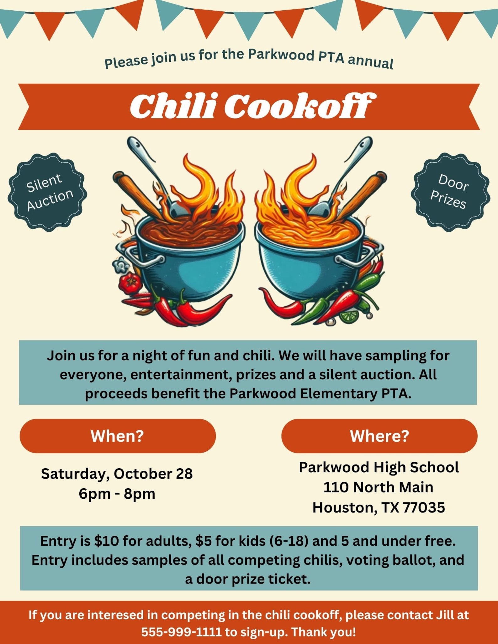 Chili Cookoff Flyer, Chili Competition, Chili Cookoff Party, Chili ...