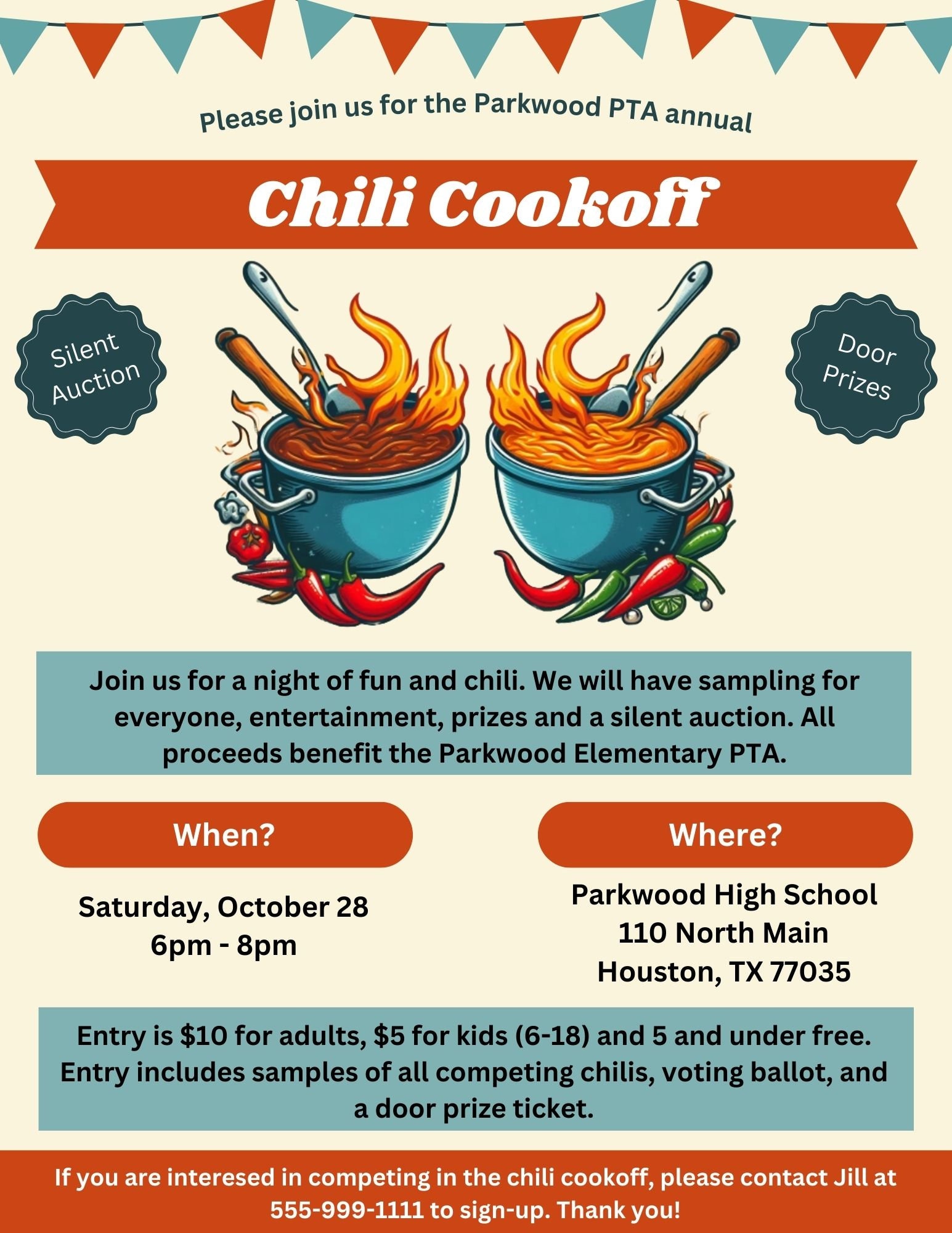 Chili Cookoff Flyer, Chili Competition, Chili Cookoff Party, Chili ...