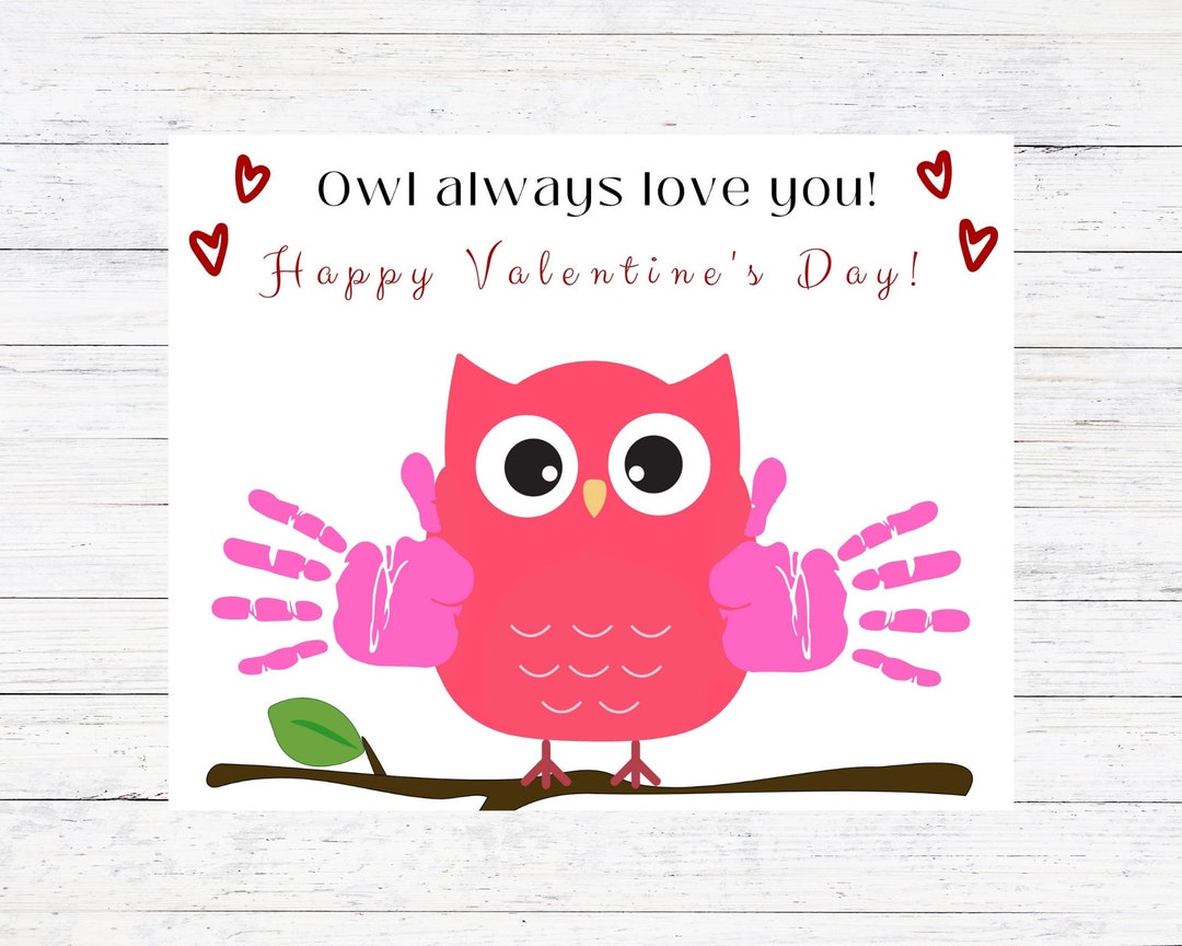 Printable Valentine's Day Craft Owl Always Love You Valentines ...