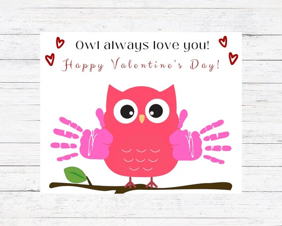 Printable Valentine's Day Craft Owl Always Love You | Etsy