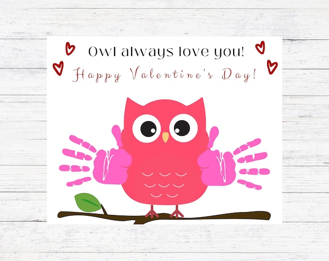 Printable Valentine's Day Craft Owl Always Love You Valentines ...