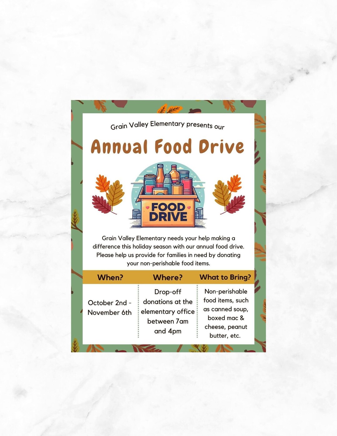 Food Drive Flyer Template, Food Drive Flyer, Food Donation Flyer ...