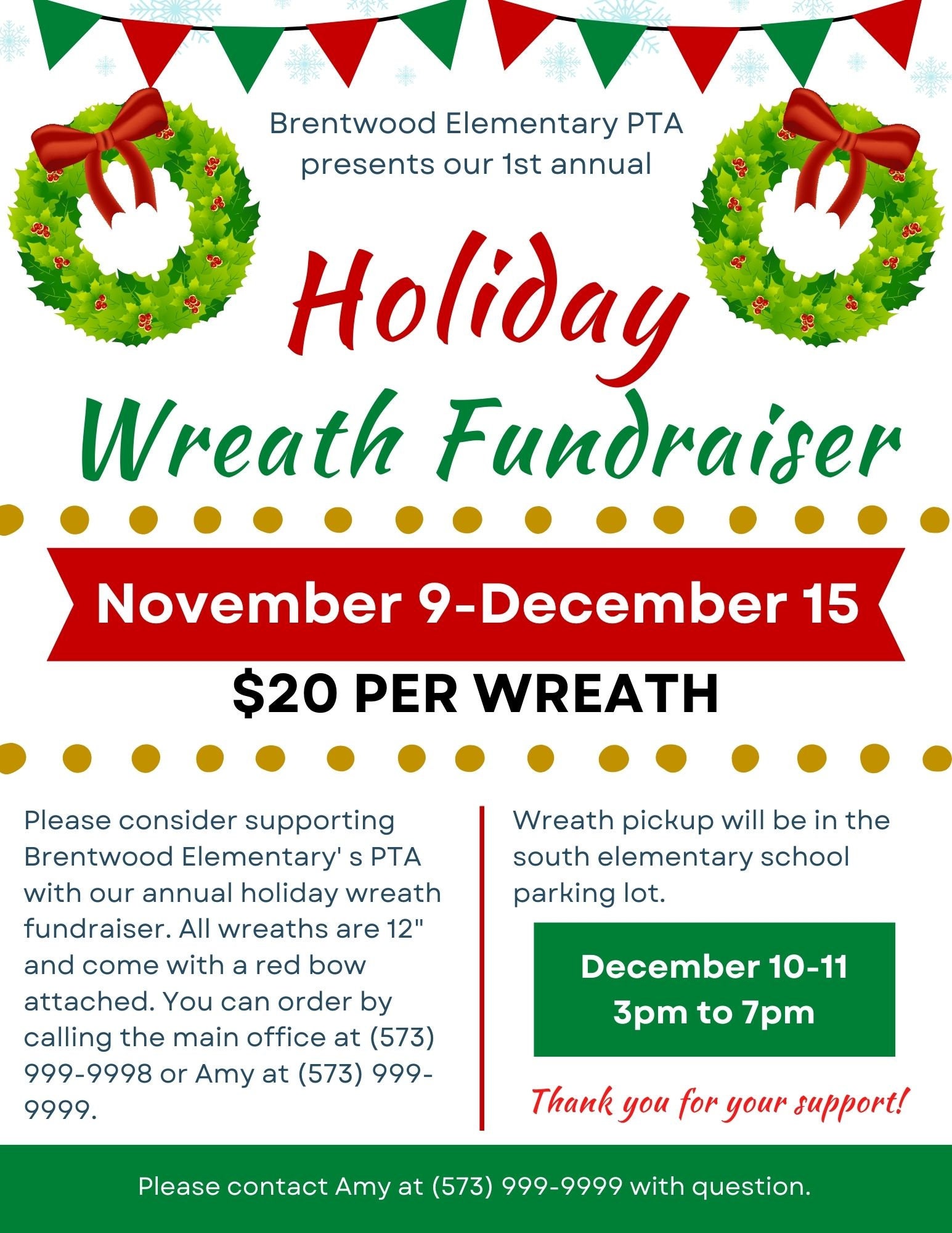 Christmas Wreath Fundraiser Flyer, Holiday Wreath Sale, Christmas ...