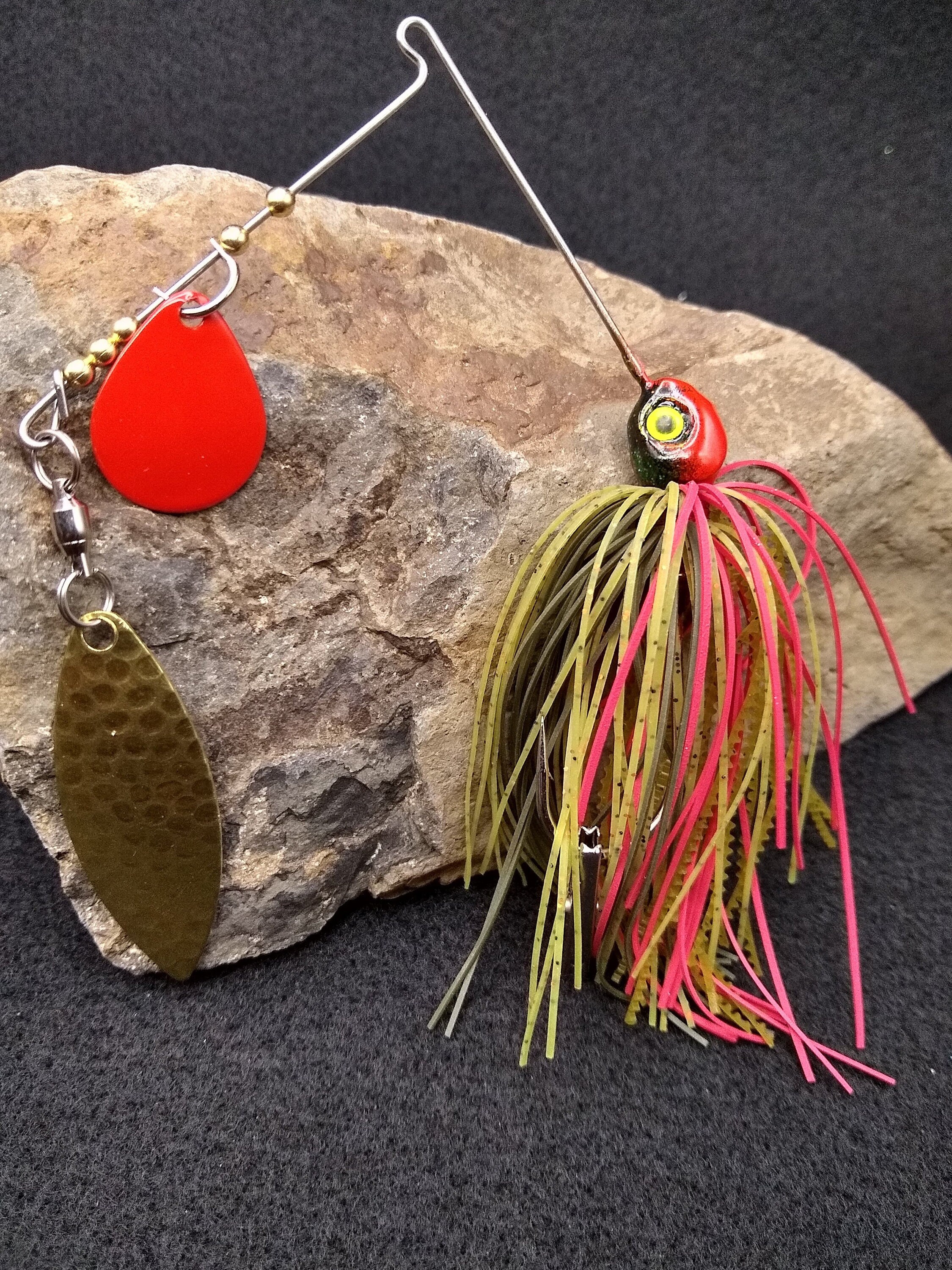 Watermelon Red Spinnerbait, Bass Fishing Lure - Etsy