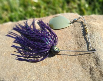 Black and Blue Spinnerbait Bass Fishing Lure | Etsy