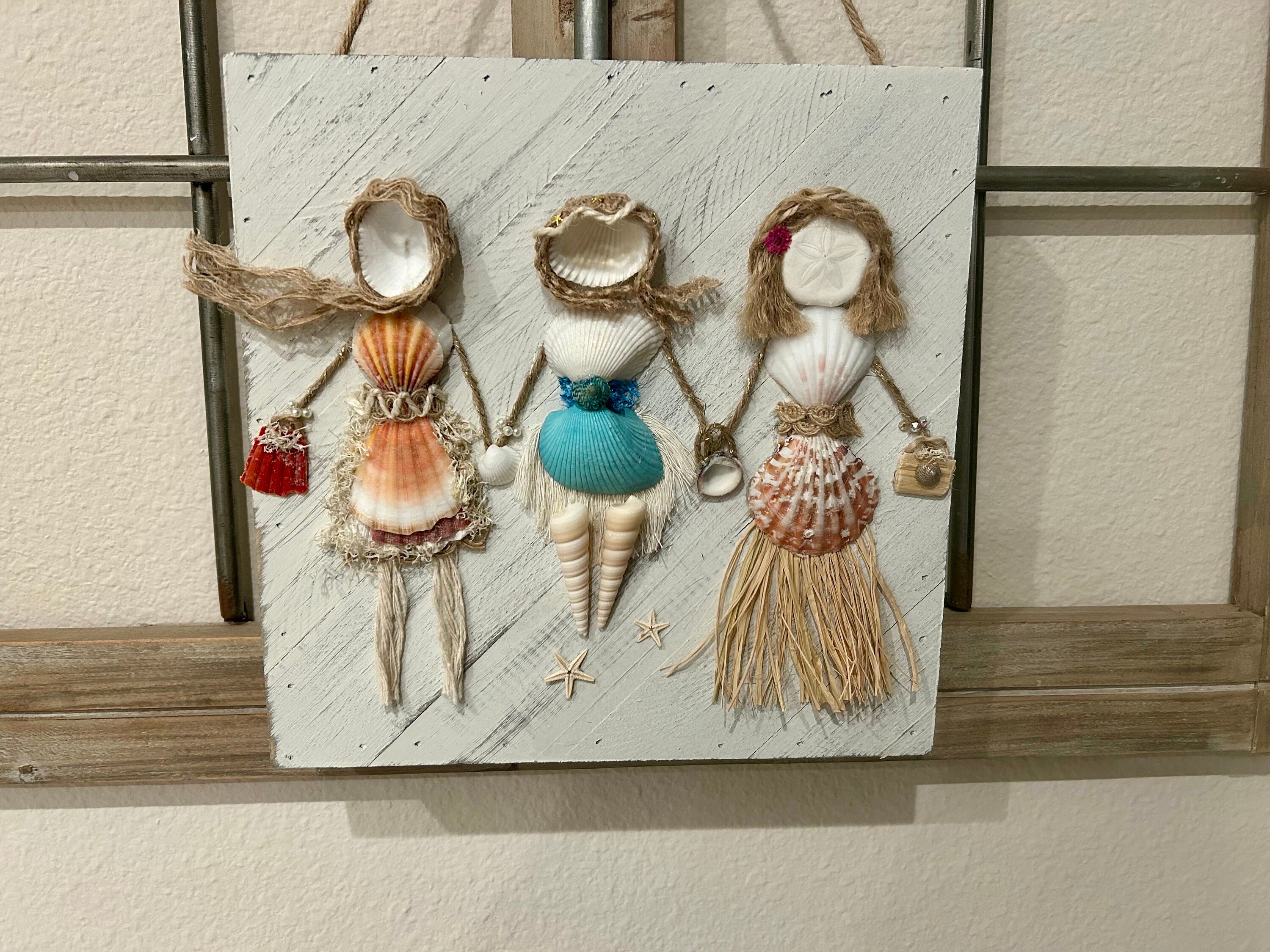 COASTAL DECOR / SEASHELL Girlfriends at the Beach / Seashell Divas ...