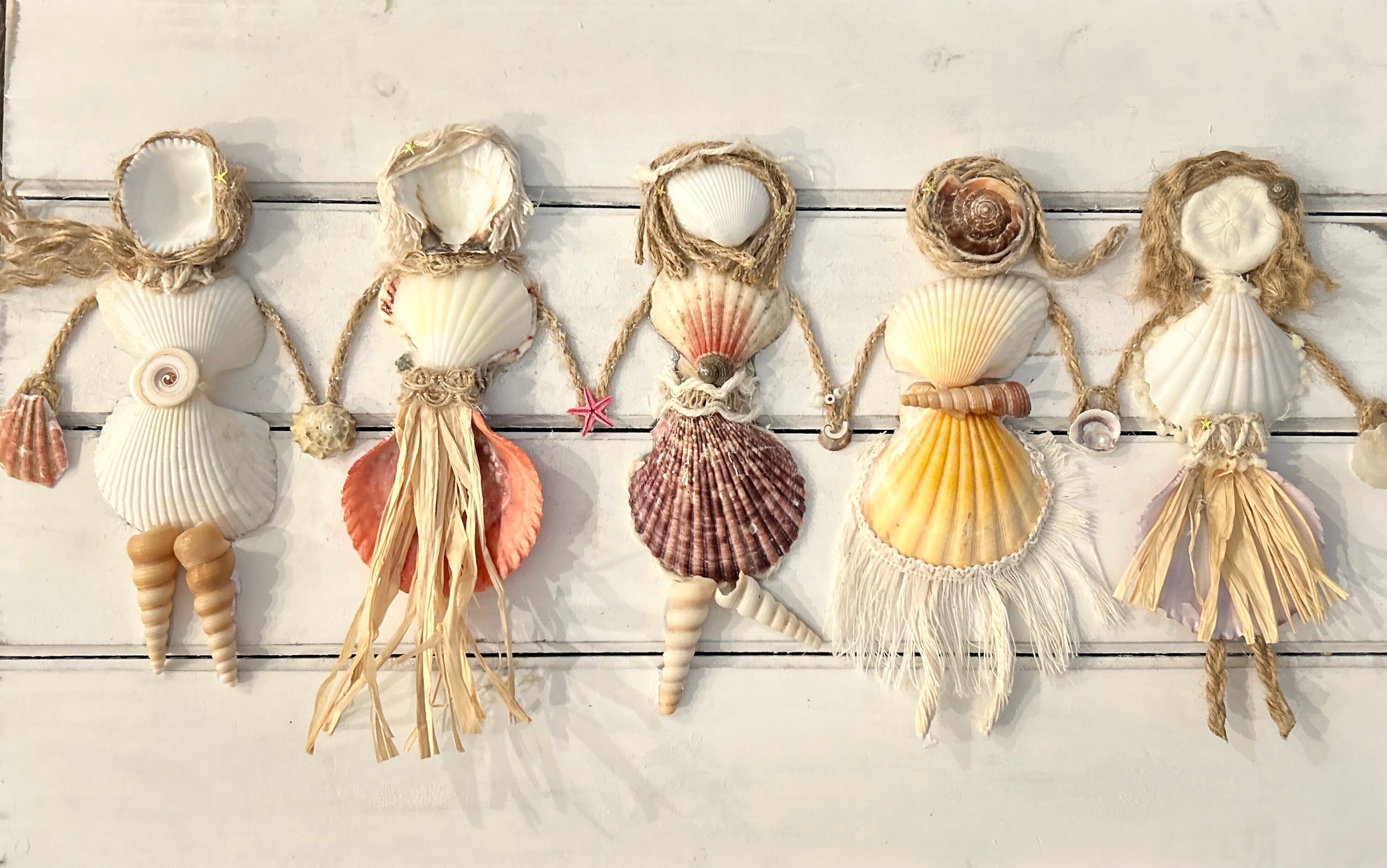 SEASHELL PEOPLE /seashell Girlfriends at the Beach / Coastal Decor - Etsy