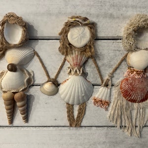 Seashell Diva Art: Coastal Decor, Seashell People on Wood - Etsy