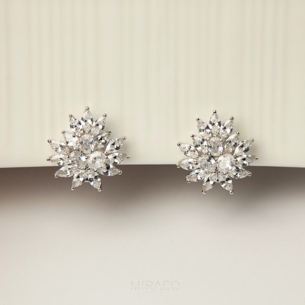 Crystal Clip on Stud Earrings - Etsy