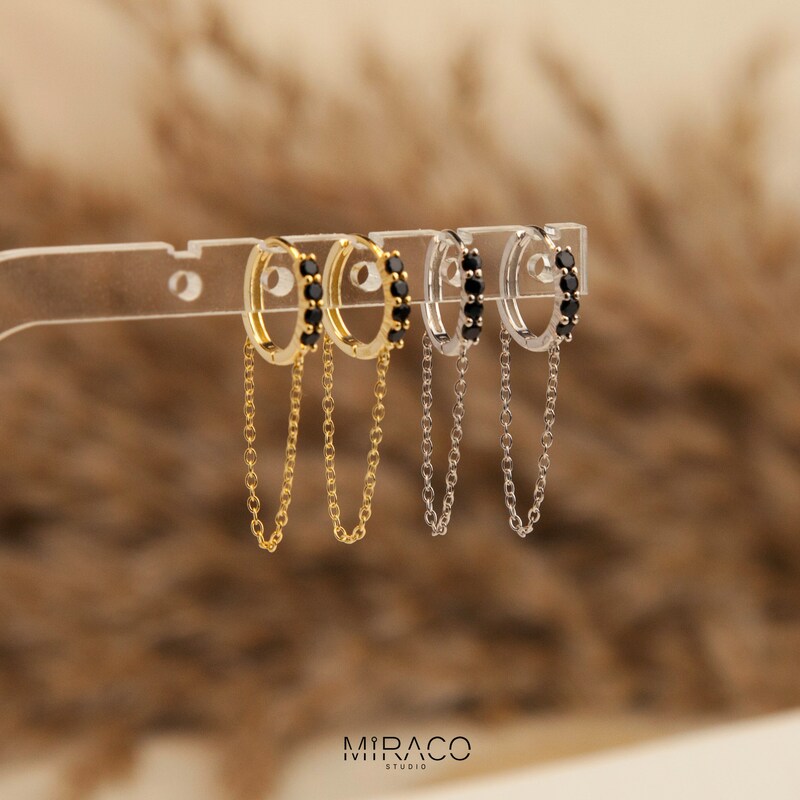 Crystal Chain Earrings - Etsy