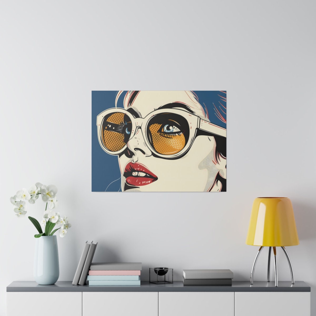 Pop Art Retro Lady Comic Book Style Wall Art on Matte Canvas - Etsy