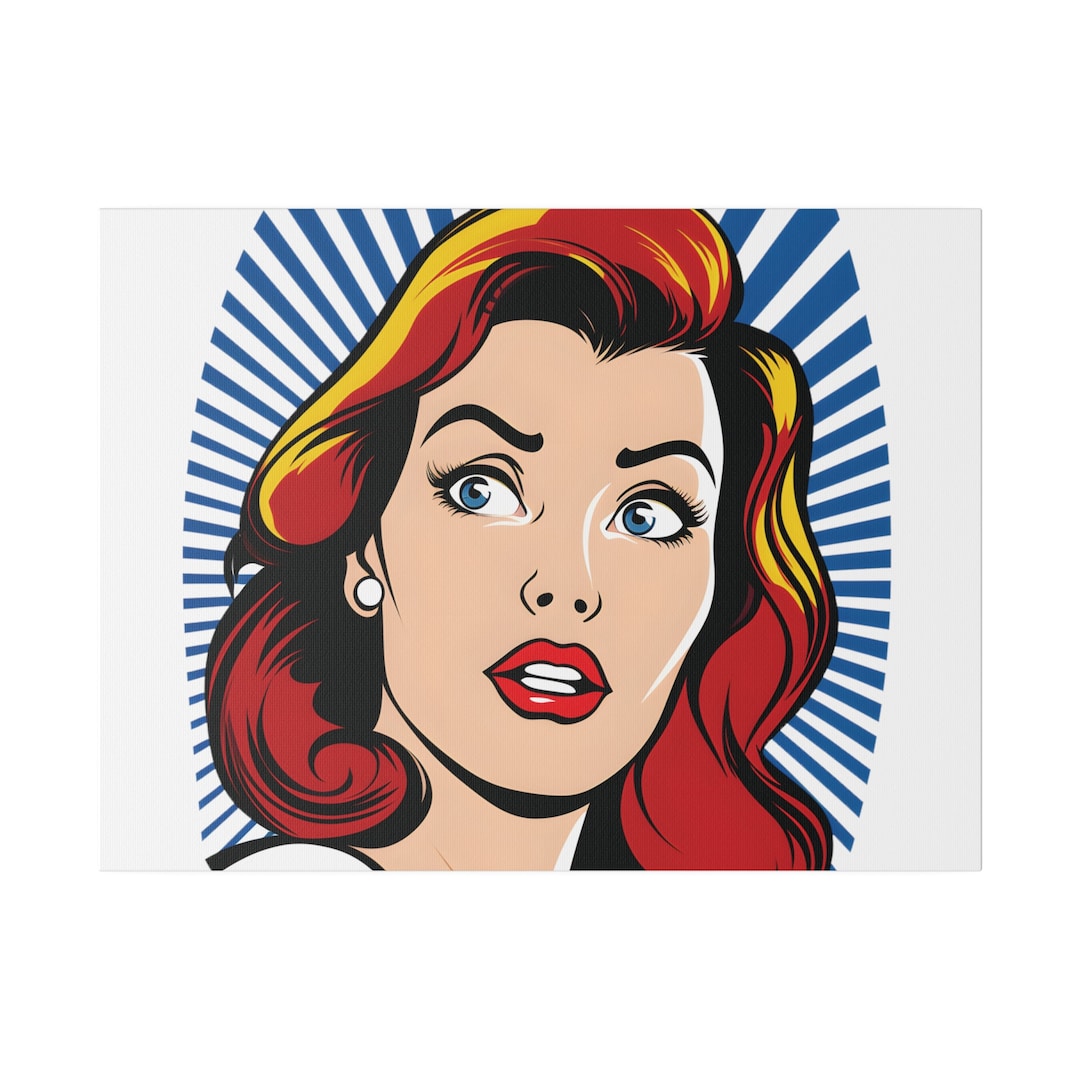 Pop Art Retro Lady Comic Book Style Art on Matte Canvas - Etsy