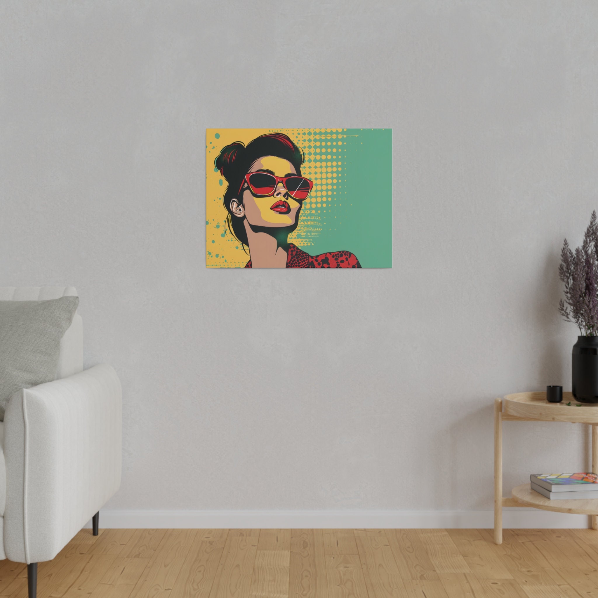 Pop Art Retro Lady Comic Book Style Wall Art on Matte Canvas - Etsy