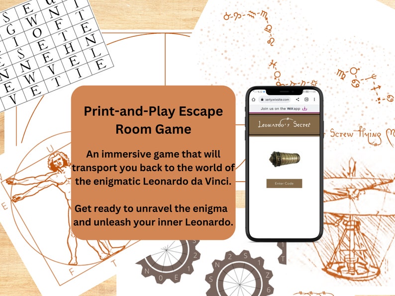 Da Vinci's Puzzle Adventure: DIY Escape Room Game - Print and Play Fun ...