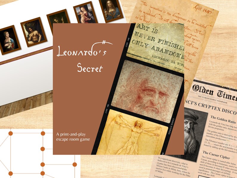 Da Vinci's Puzzle Adventure: DIY Escape Room Game - Print and Play Fun ...