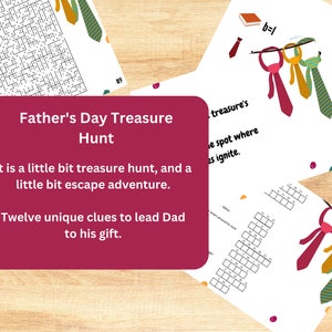 Father's Day Treasure Hunt, Father's Day Printable Clues, Scavenger ...