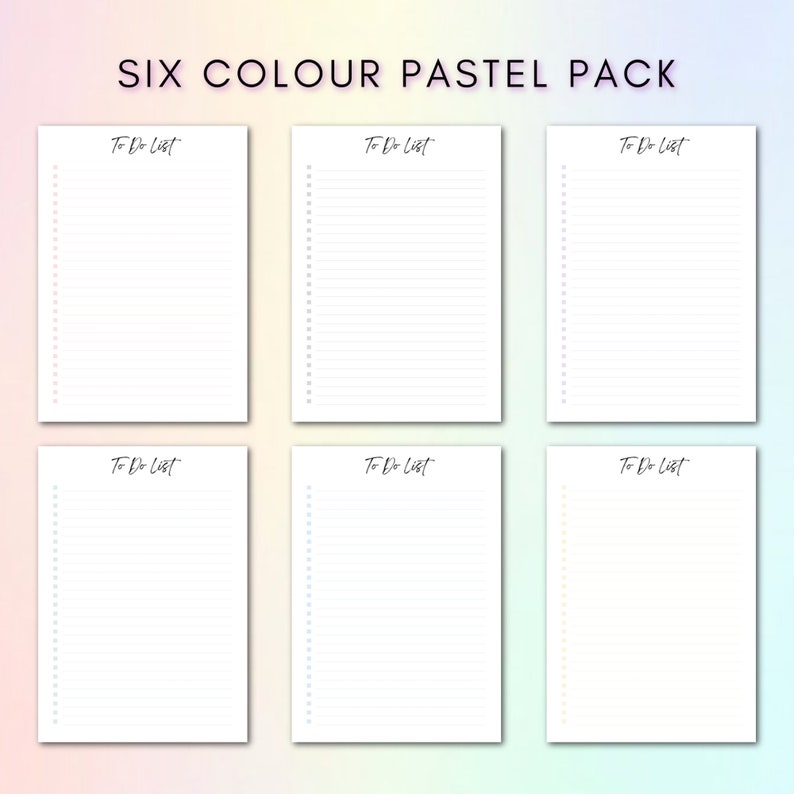 Minimalist to Do List - Daily Task Checklist - Printable PDF - Pastel ...