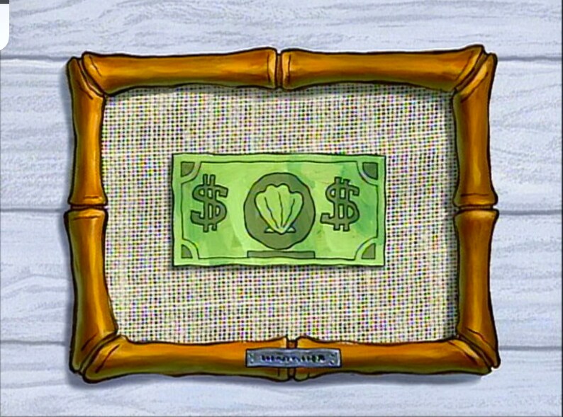 Mr Krabs First Dollar Spongebob bamboo - Etsy Mr Krabs First Dollar Spongebob bamboo - Etsy
