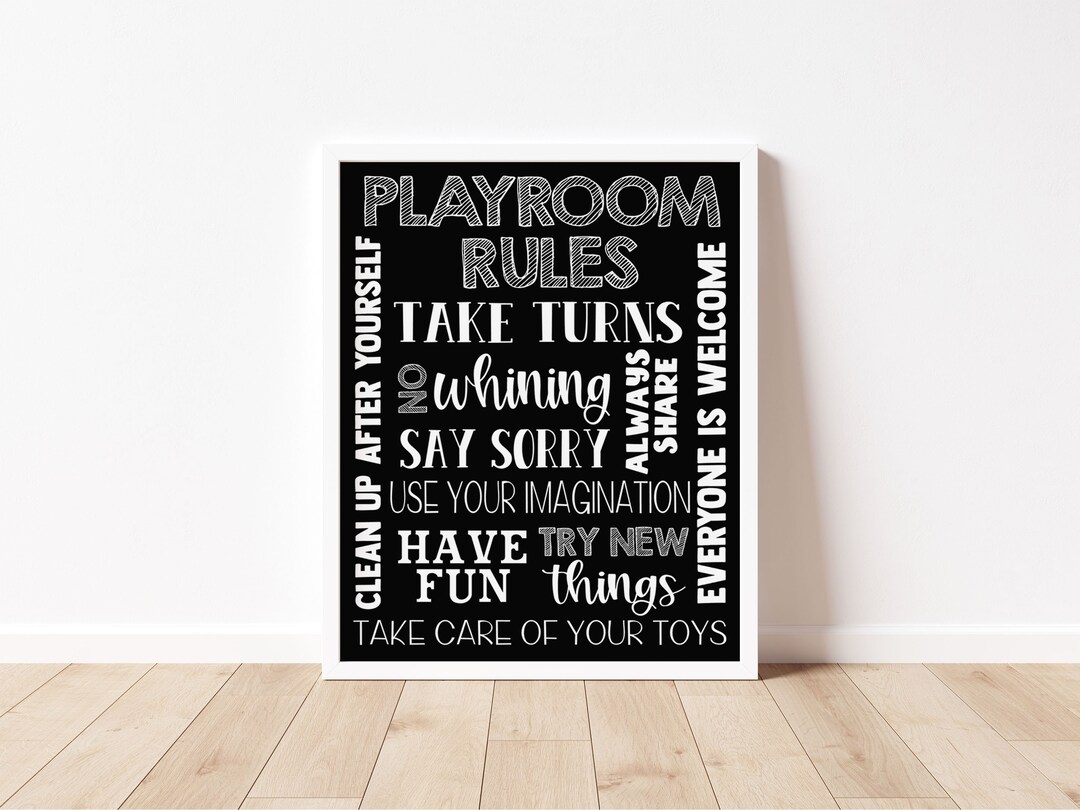 Playroom Rules Digital Download | Nursery Sign | Fun Play Printable ...