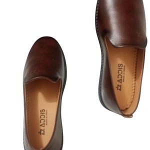 Mens Cherry Color Leather Slip Ons, Indian Shoes, Handmade Leather ...