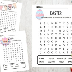 Word Search Printable Puzzle Kindergarten First Grade Word Search ...
