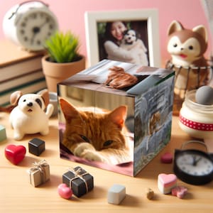 Personalized Photo Cube, Infinity Cube Custom Photo Anniversary Gift ...