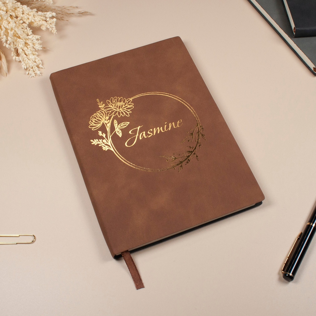 Customized Birth Flower Journal, Personalized Notebook Birthday Gift ...