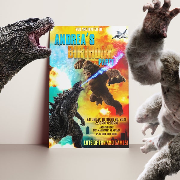 Godzilla Birthday Card - Etsy UK