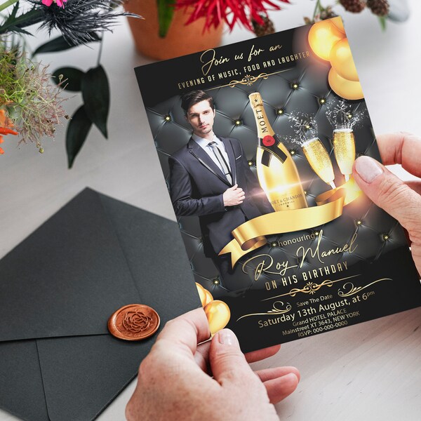 Champagne Invitation - Etsy